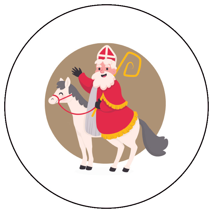 Gave onderzetter sinterklaas kleur (per 12 stuks) - Label-R